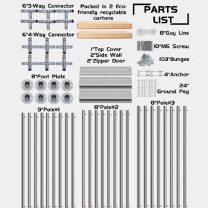 GarveeLife 13 x 20 ft Carport Heavy Duty, Portable Garage with 4 Roll-up Doors, 4 Mesh Windows, 180 g PE Tarps, and 8 x 1.0 mm Poles, for Full-Size Pickups, Bass Boats, and SUVs, Gray