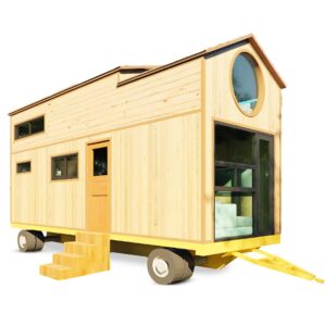 portable wooden house - mobile tiny home cabin with modern design, eco-friendly materials, un-furnished - ideal for off-grid living, vacation homes, and guest houses