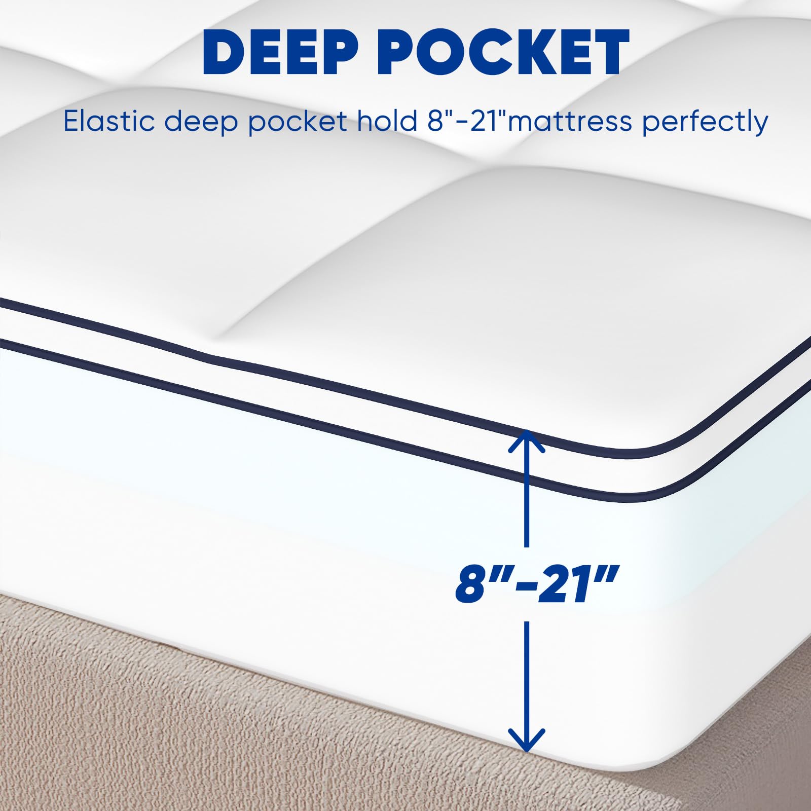 Dual Layer 4 Inch Memory Foam Mattress Topper Full Size 3 Inch Gel Memory Foam Plus 1 Inch Cooling Pillow Top Cover for Higher Support Relief Back Pain Soft and Breathable with 8-21 Inch Deep Pocket