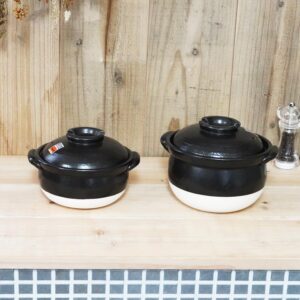 Banko-Yaki Fluffy Rice Pot, Earthenware Rice Cooker with inner lid Measuring Cup and Paddle, Traditional Japanese Donabe for Evenly Cooked Rice, Mixed Rice, and Porridge (3-Gou/Serves 3 to 5 people)