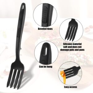 cobee 2Pcs Silicone Flexible Forks, 11.6 Inch Heat Resistant Cooking Fork Dishwasher Safe Large Fork Non Stick Blending Fork Multifunctional Kitchen Utensil