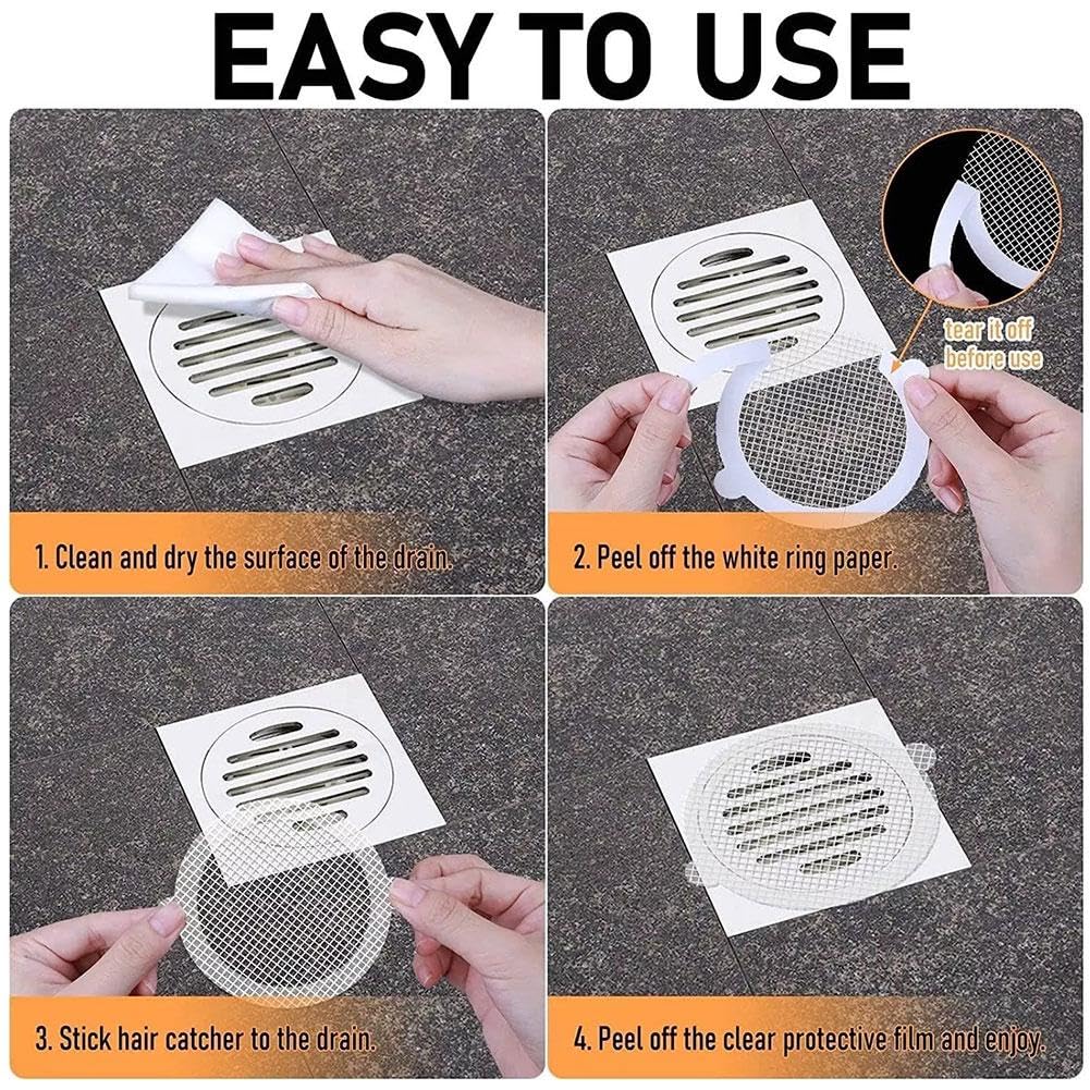 Disposable Shower Drain Hair Catchers,2024 Newest Disposable Filter Patches,Bathtub Drain Hair Catchers,for Shower Kitchen Bathroom,Kitchen Filter Strainer Stopper Disposable Drain Cover