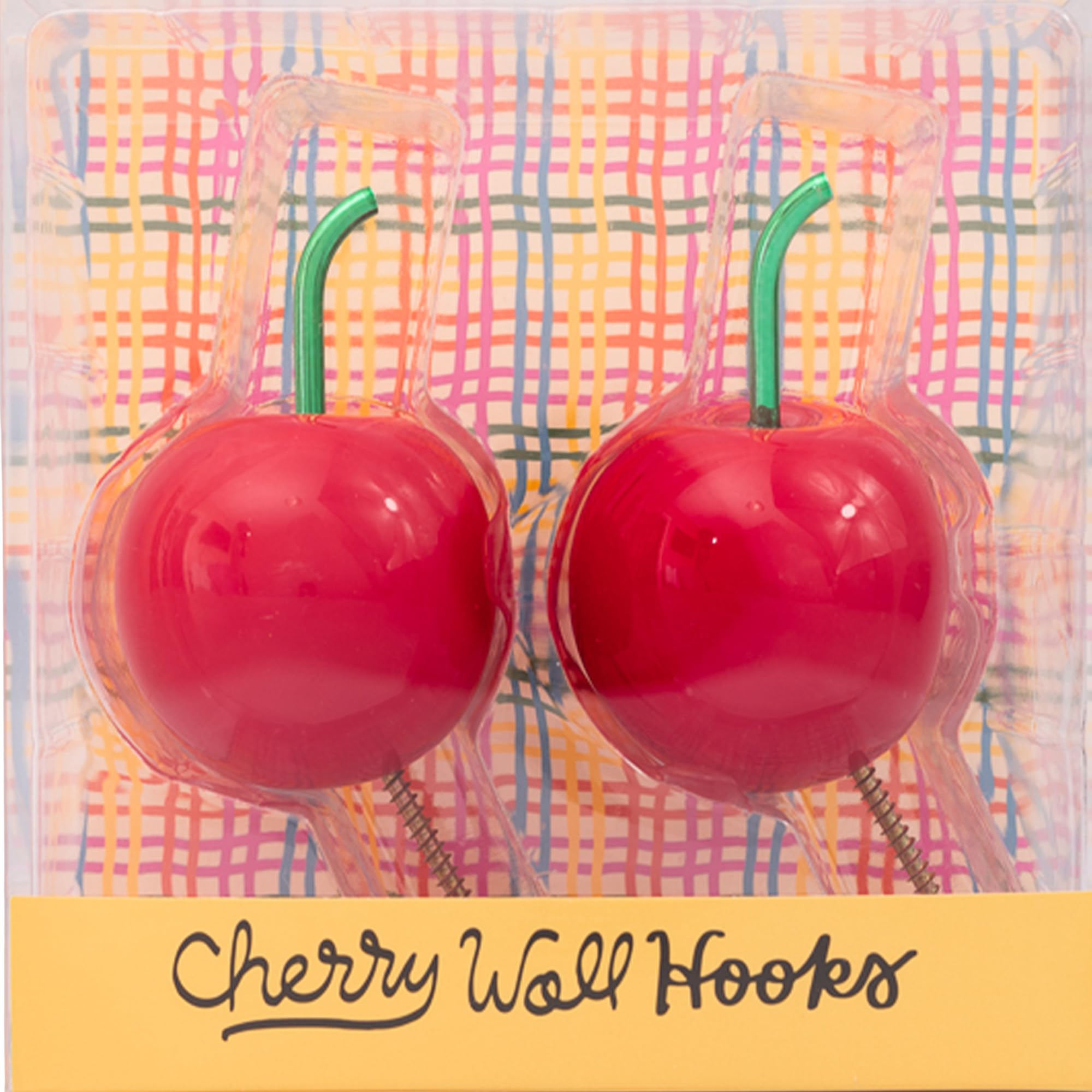 ban.do Cute Hooks for Wall, Sculptural Decorative Hooks for Hanging, 3D Fruit Unique Wall Hanger for Jewelry/Keys, Cherry