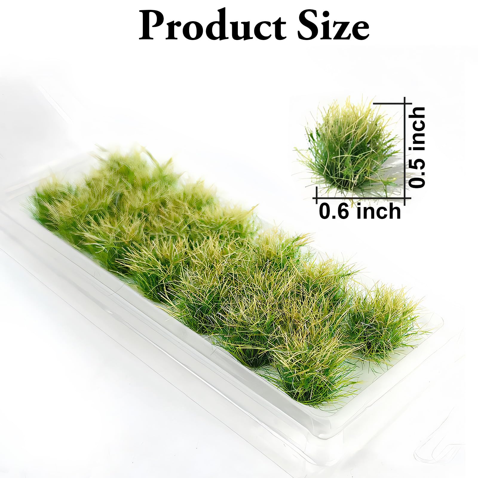 Warmtree 20 Pcs Static Grass Bushy Tufts Lowland Shrubs Model Kit Scenery Model DIY Miniature for Train Landscape Railroad Scenery Sand Military Layout Model War Gaming Terrain(Autumn Green)