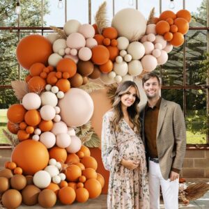 147pcs Fall Balloon Arch Kit Thanksgiving Balloon Arch Fall Boho Balloon Garland Kit with Burnt Orange Balloons for Wedding Thanksgiving Baby Shower Fall Birthday Party Decorations