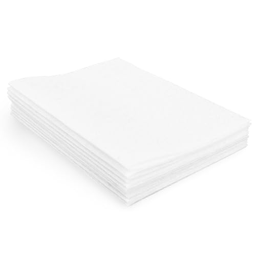 Jeffdad 10Pcs Felt Fabric Sheets, 11.8"x7.87" Soft Craft Felt Sheets for Crafts DIY Patchwork Sewing School Projects Decoration 1mm Thick(White)