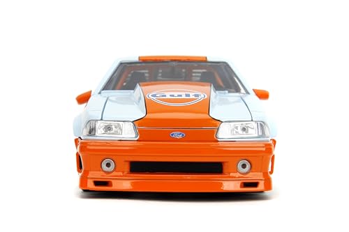 Bigtime Muscle 1:24 1989 Ford Mustang Gulf Die-Cast Car, Toys for Kids and Adults(Blue)