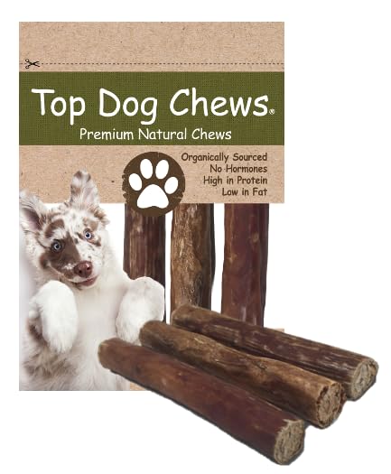 Top Dog Chews Beef Pizzle Stuffed Esophagus 3 Pack (3 Count 5"-6")