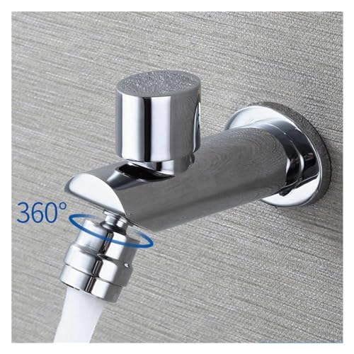 Wall Mounted Basin Faucet Brass Single Handle Tap Hotal Bathroom Accessories Single Cold Water Bath Black Silver Sink Faucets(Type 1 Black)