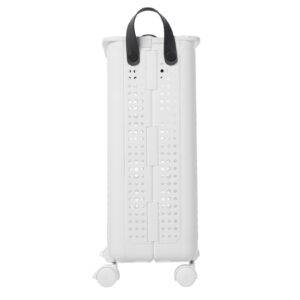 WUSILILU Dirty Clothes Hamper with Wheel, 14.8 * 12.2 * 19.7in PP Folding Laundry Hamper Large Rolling Clothes Basket Organizer for Closet, Laundry Room, Dormitory, Bedroom, Bathroom (White, Small)