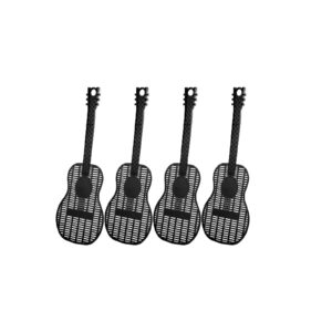 fly swatter 4 pcs guitar shape the racket face is larger and thicker to improve accuracy suitable for restaurants, pet shops