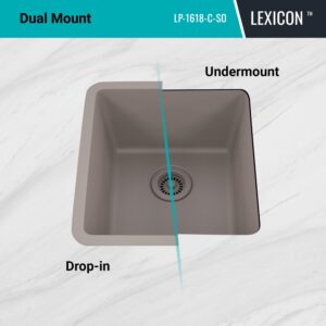 16" x 18" Quartz Kitchen Sink, Single Bowl Kitchen Sink, bar sink,Drop in Kitchen Sink, Granite Composite Kitchen Sink, Undermount Sink, Galaxy Concrete kitchen Sink, LP-1618-C-SO