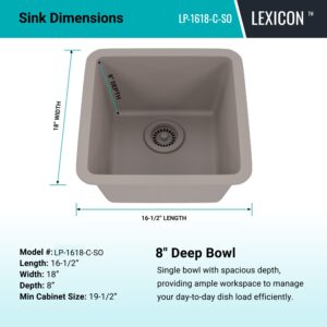 16" x 18" Quartz Kitchen Sink, Single Bowl Kitchen Sink, bar sink,Drop in Kitchen Sink, Granite Composite Kitchen Sink, Undermount Sink, Galaxy Concrete kitchen Sink, LP-1618-C-SO