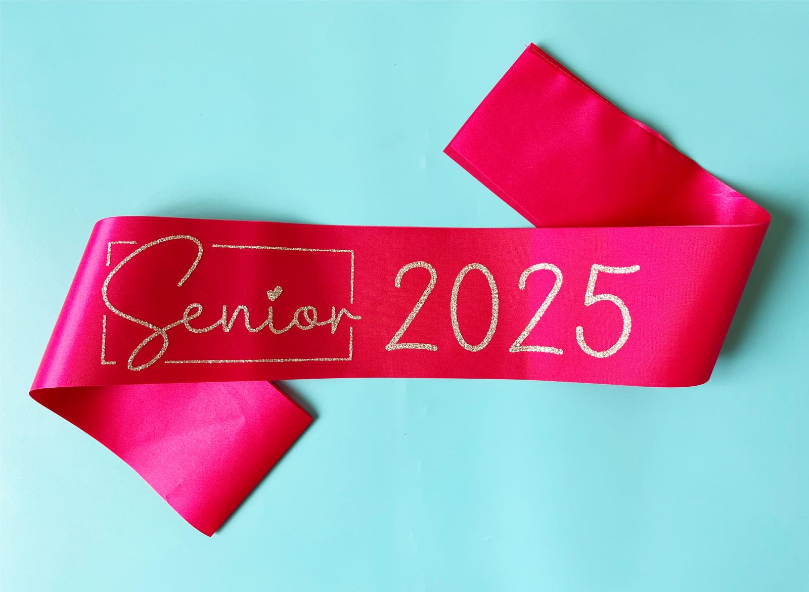 Senior Sash 2025, 8 Pack Silver Glitter Hot Pink Satin Finally Graduated Senior Cheerleader Sashes for Class of 2025 Graduation Party Supplies