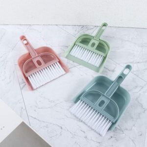 Mini Brush and Dustpan Set, Mini Cleaning Brush Small Broom Dustpans Set Desktop Sweeper Garbage Cleaning Shovel(3PCS/Set)