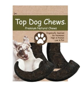 top dog chews – water buffalo horn, long lasting dog chew for aggressive chewers, all natural, dog bone for large & medium dogs, 2 pack