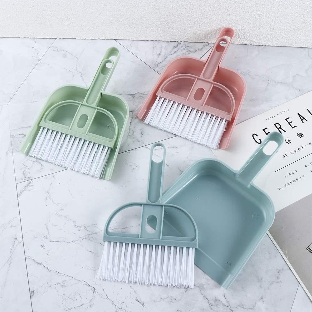 Mini Brush and Dustpan Set, Mini Cleaning Brush Small Broom Dustpans Set Desktop Sweeper Garbage Cleaning Shovel(3PCS/Set)