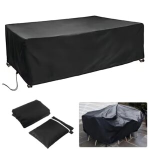 Patio Furniture Covers Waterproof, 87x28x39inch/LxWxH 600D Heavy Duty Rectangle Patio Furniture Cover Waterproof Outdoor Dining Table and Chair Cover Outdoor Furniture Covers Waterproof