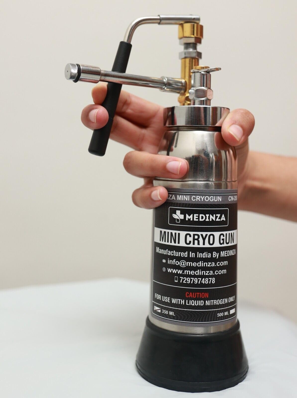 MEDINZA Mini Cryo Can For Dermatology Empty Cryo Liquid Nitrogen Sprayer With Different 5 Probes and Carry Bag