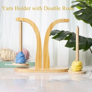 Kamostarr Wooden Yarn Holder for Crocheting, Magnetic Rotating Yarn Ball Holder, Yarn Spinner as Crochet Gift for Knitting Lovers