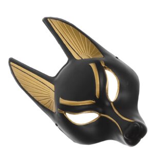 cajdeopye egyptian mask, halloween mask fancy dress mask egypt the jackal god costume accessories egyptian guardian mythological mask carnival cosplay photo prop/29