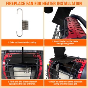 TCFUNDY Wood Stove Fan Heat Powered for Buddy Heater,Dual Motor Fireplace Eco Fan with Bracket Fixed on Propane Space Heater,Quiet Operation Circulating Warm Air, Stove Fan for Wood/Log Burner Stove