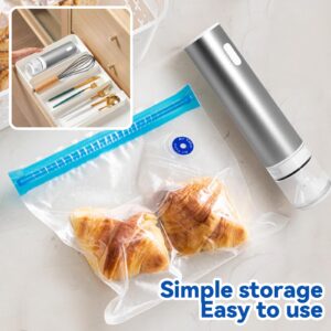 Handheld Vacuum Sealer for Food Preservation & Storage, Portable Mini Vacuum Sealer with 10 PCS Reusable Sous Vide Bags,Used for Wide Mouth and Regular Mouth Mason Jars