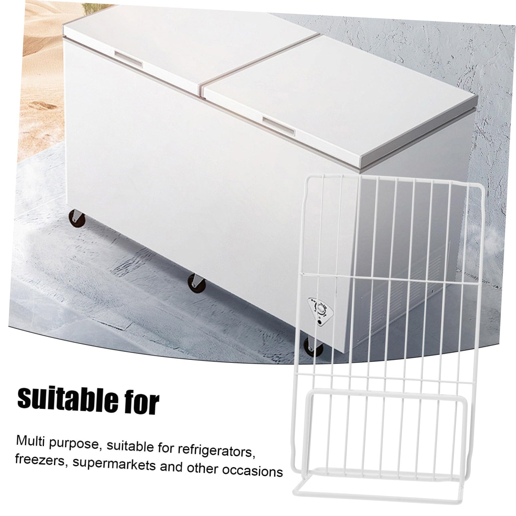 Garneck Freezer Divider Organizer - Iron Wire Mesh Grid for Freezer Shelves - Metal Shelf Separators for Fridge Cupboard & Pantry Ice Cream & Food Storage Single Sided Partition Board