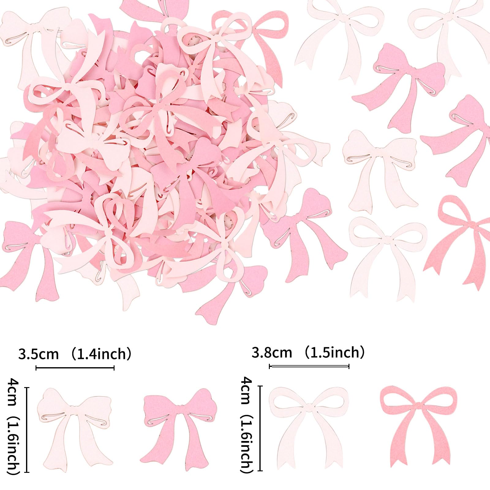 100PCS Pink Bow Confetti Engagement Party Bride To Be Pink Bow Table Confetti Bachelorette Party Birthday Decorations Supplies Baby Shower Boy Girl Bridal Shower Ribbon Party Supplies (pink bow 1)