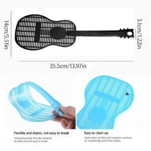 Fly Swatter 4 Pcs Guitar Shape The Racket Face is Larger and Thicker to Improve Accuracy Suitable for Restaurants, Pet Shops