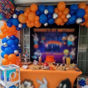 50PCS Blue and Orange Balloons,12 inch Blue and Orange Balloon Arch Kit Party Decorations,Suitable for Birthday Baby Shower Graduation Engagement Party Decorations