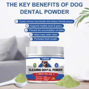 Dog Teeth Cleaning Powder, Dog Plaque and Tartar Remover, Dog Breath Freshener, Teeth Cleaning Made Easy, Targets Tartar & Bad Breath, Healthy Mouth for Dogs, Formulated for Small, Medium, Large Dogs