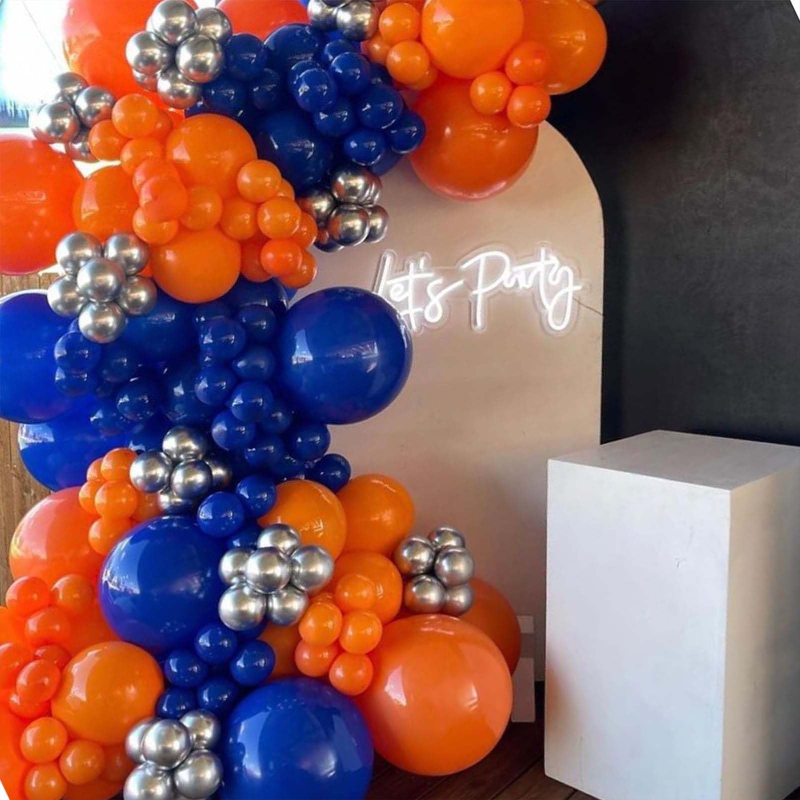 50PCS Blue and Orange Balloons,12 inch Blue and Orange Balloon Arch Kit Party Decorations,Suitable for Birthday Baby Shower Graduation Engagement Party Decorations