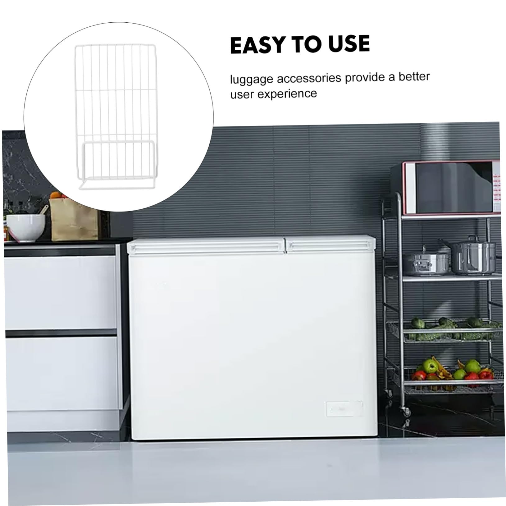 Garneck Freezer Divider Organizer - Iron Wire Mesh Grid for Freezer Shelves - Metal Shelf Separators for Fridge Cupboard & Pantry Ice Cream & Food Storage Single Sided Partition Board