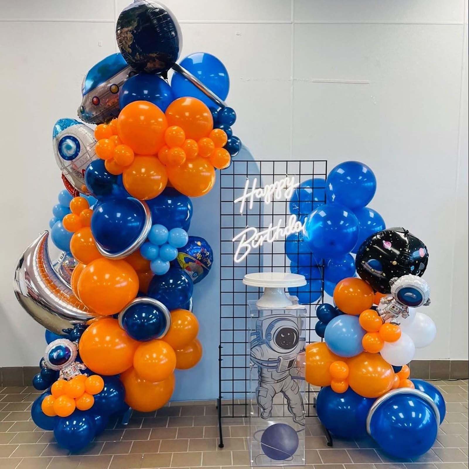 50PCS Blue and Orange Balloons,12 inch Blue and Orange Balloon Arch Kit Party Decorations,Suitable for Birthday Baby Shower Graduation Engagement Party Decorations