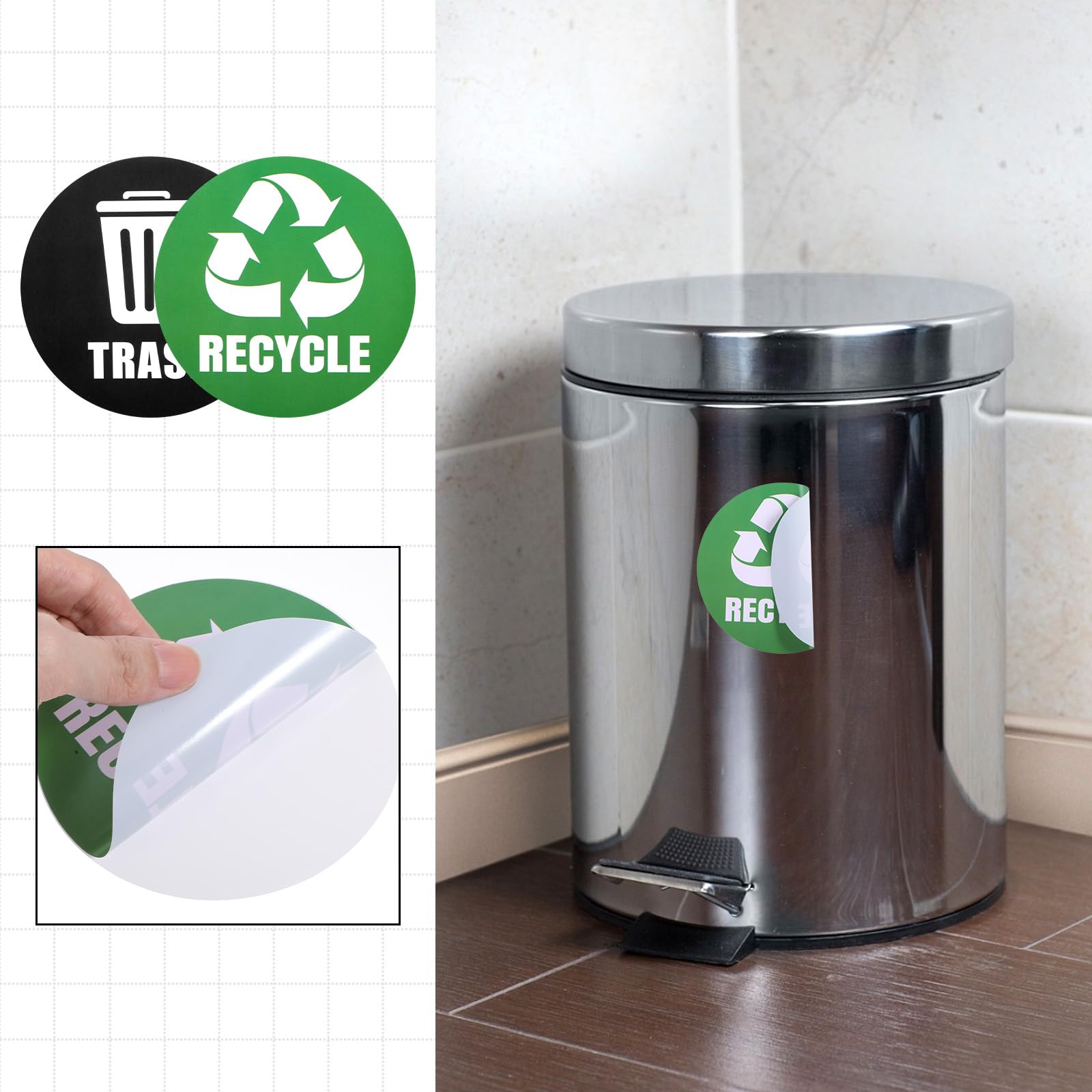 Sibba Recycling Stickers Trash Bin Pop Up Cans Garbage 12 PCS Home Kitchen Supplies Indoor Housewarming Pull Out Bin Recycle Outdoor Camping Decorations Inside Backyard Fling Containers Disposal