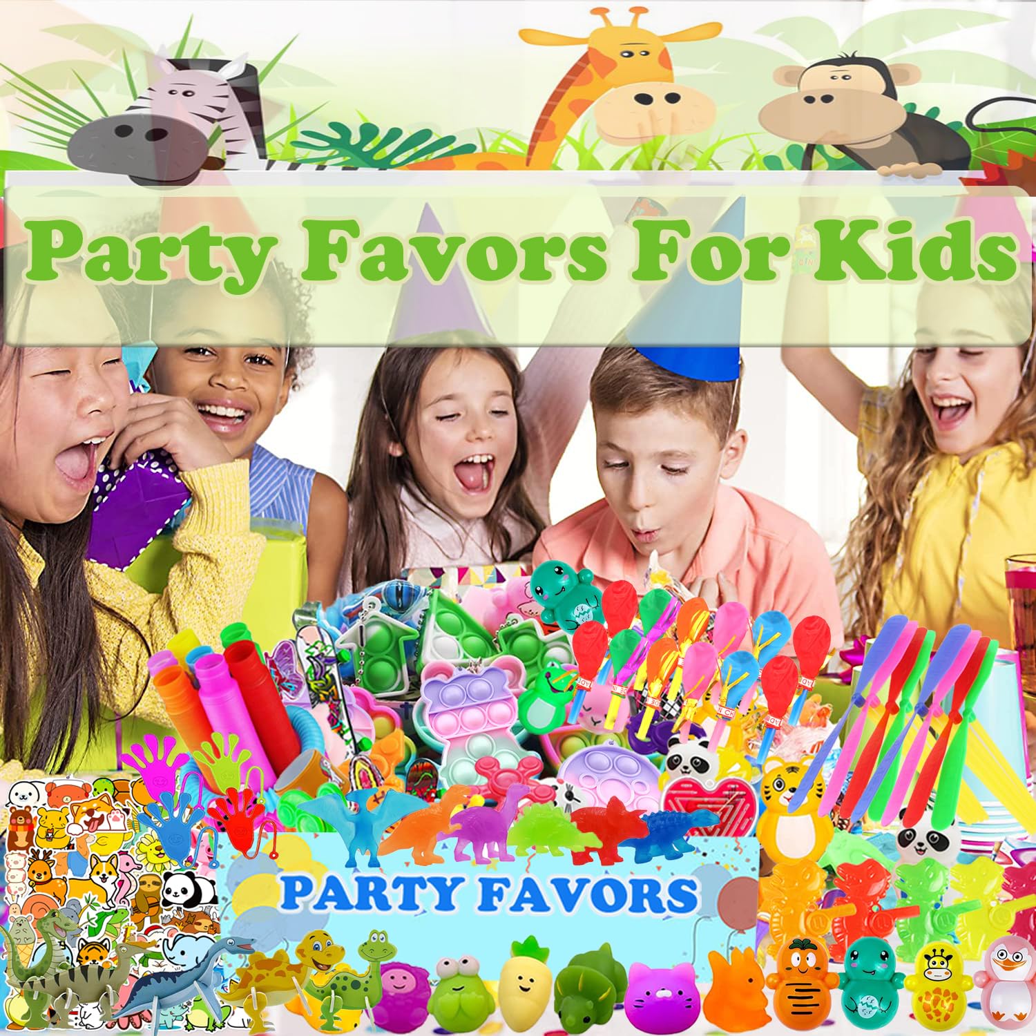 Dilycery 224 Pcs Pop Party Favors for Kids, Treasure Box Toys for Classroom, Treasure Chest for Kids Prizes, Bulk School Student Prizes Box Toys, Pinata Fillers Goodie Bag Stuffers for Kids