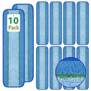 10 pack deep cleaning microfiber pad for bona hardwood mop,rubbermaid commercial,swiffer power mop,libman freedom mop and all other 16''-18'' spray mop.washable & reusable mop pads for floor cleaning.