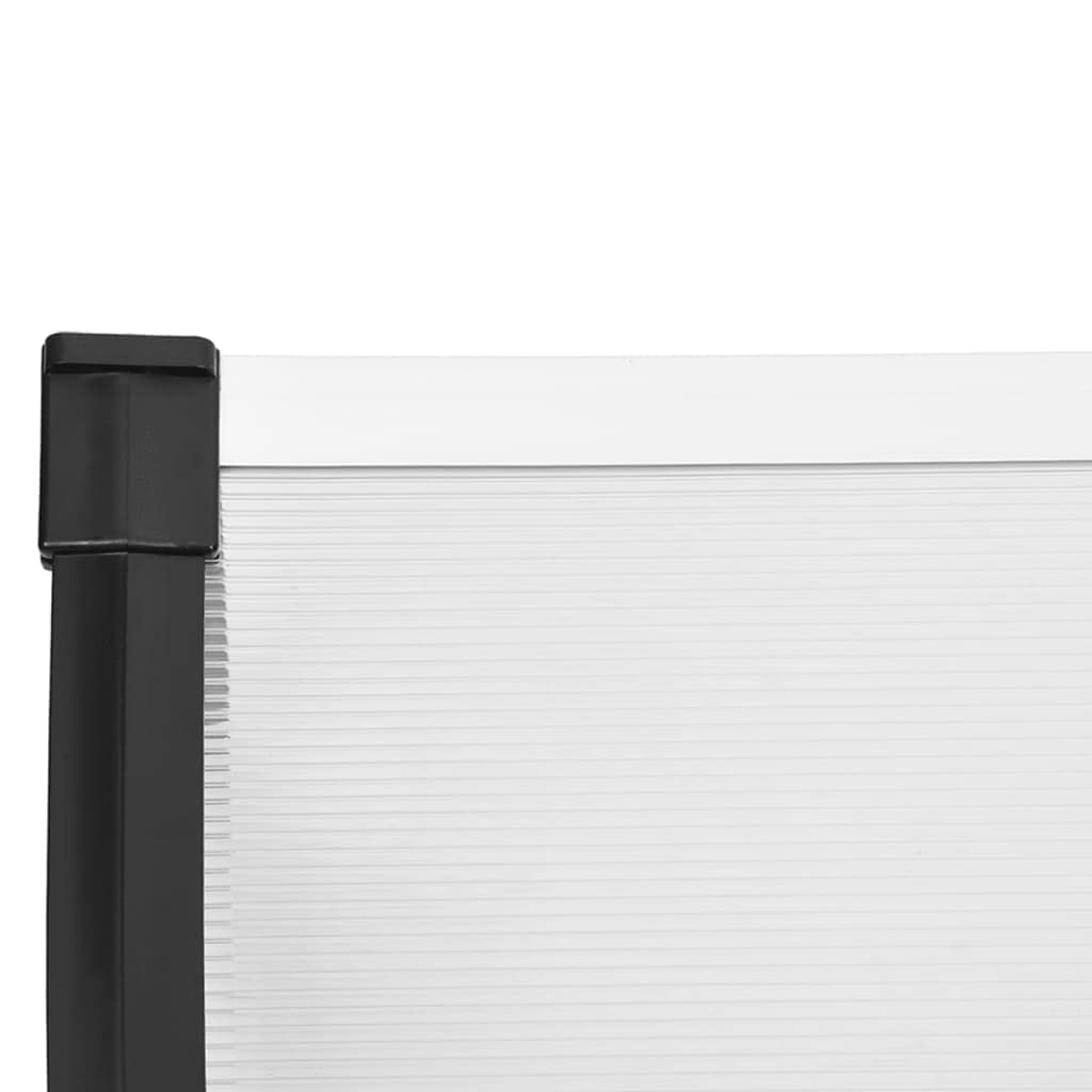 KCCLVER Door Canopy Black and Transparent 141.1"x35.4" Polycarbonate,WeatherResistant Door Canopy: Durable and Easy Installation for Enhanced Protection Patio Furniture, Outdoor Living