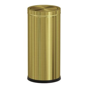 leasylife 30l/8gal gold brass kitchen trash can,tall commercial garbage can，large capacity filp lid trash can for kitchen,shopping mall,elevator gate,airport, hotel,commercial (gold)