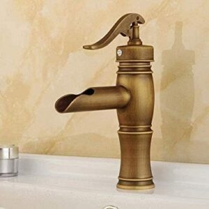 Kitchen Taps Taps Basin Faucets Waterfall Bathroom Faucet Single Handle Basin Mixer Tap Bath Antique Faucet Brass Sink Water