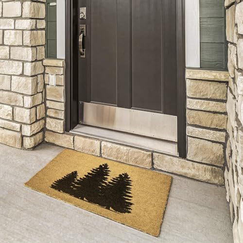 Three Pine Tree Coir Doormat - Winter Welcome/Outdoor Lover Welcome Mat/Pines/Mountain/Christmas Time/Simple Decorations/Elegant