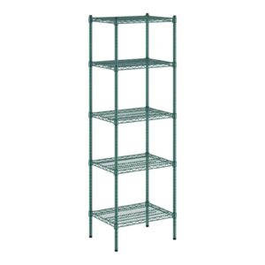 18" wide nsf green epoxy 5-shelf kit with 74" posts ws-460eg1824k75-nf