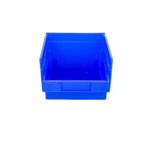 Hudson Exchange 12 x 6 x 4" Plastic Nesting Storage 12” Shelf Bin Container - 15 lb Capacity (Blue)