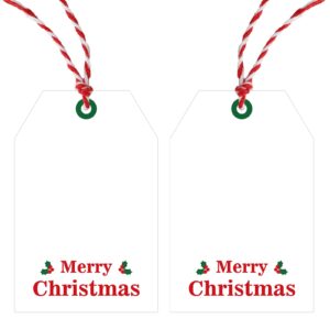 anwyll christmas gift tags,50pcs merry christmas gift wrapping tags design with cotton string attached,happy holiday gift tags,holly xmas hanging gift tag for present diy holiday christmas party decor