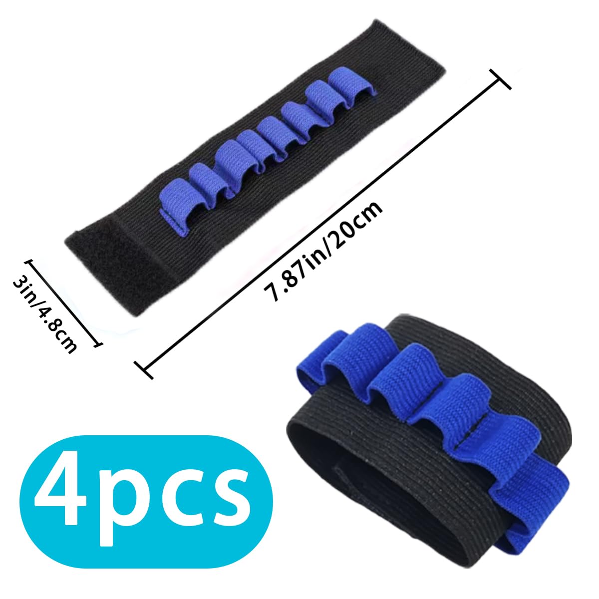 4 Pack Phlebotomy Tube Holder Wristband,Blood Draw Tube Bracelet Strap Hold 8 Phlebotomy Tubes Blood Draw Kit Phlebotomy Caddy Hold (Blue)