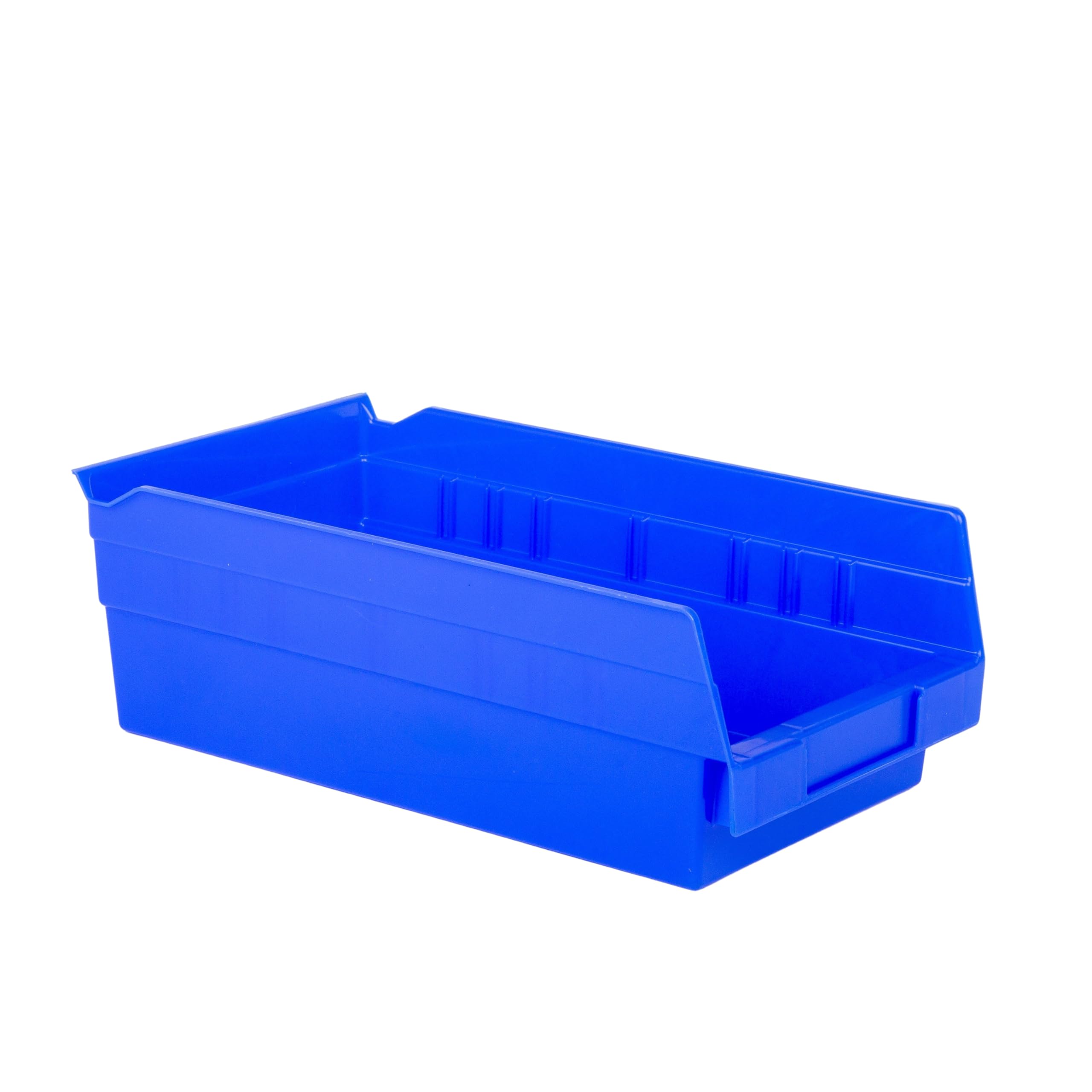 Hudson Exchange 12 x 6 x 4" Plastic Nesting Storage 12” Shelf Bin Container - 15 lb Capacity (Blue)