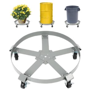 garveetech drum dolly - 67cm outer ring diameter, 1250lbs load capacity, 55gal, 3mm plate thickness, 3" universal wheels with brakes