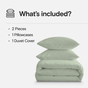 DOZ Duvet Cover Set, 100% Viscose derived from Bamboo, Organically Grown, Buttery Soft, Cooling Duvet Covers, High GSM, 1 Duvet Cover and 1 Pillowcase, 70"x90" (Sage, Twin/Twin XL)