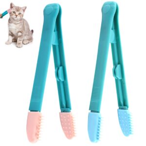 Hperu Dog Eye Booger Remover Dog Tear Stain Remover, Soft Rubber Dog Eye Booger Remover Tear Stain Comb 2Pcs Washable ＆ Reusable No Hurt Dog Face Comb for Kitten Gentle Cleaning Eye